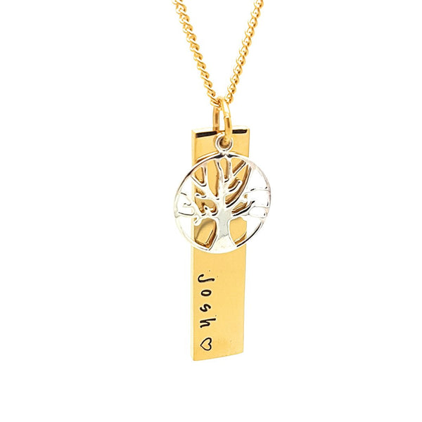 Rectangle Tree Charm Custom Necklace - Coorabell Crafts