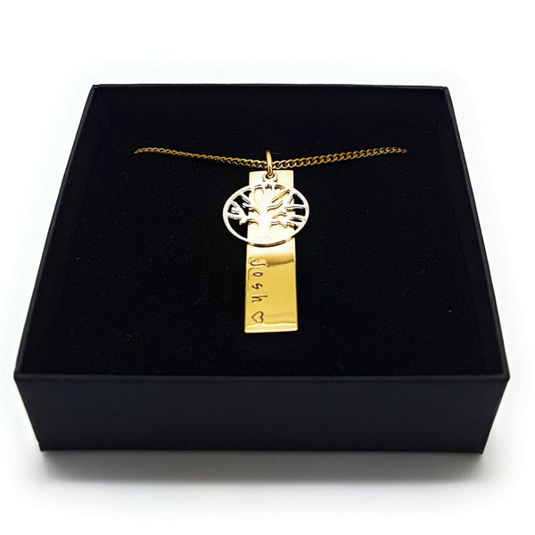 Rectangle Tree Charm Custom Necklace - Coorabell Crafts